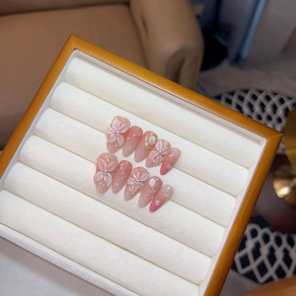 Baby Pink Sakura Nails – ABB JEWELRY
