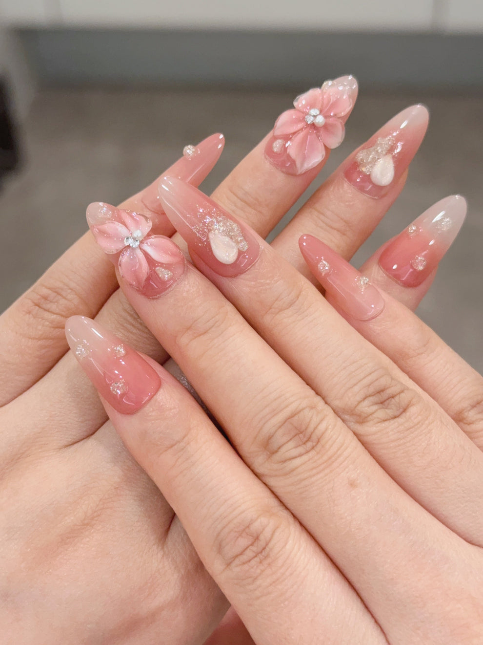 Baby Pink Sakura Nails – ABB JEWELRY